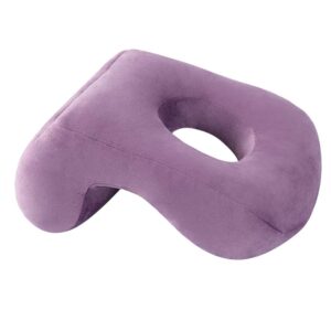 barmi portable travel noon nap neck pillow office home desk soft cushion with hole,perfect best for child birthday gift kids early learning purple