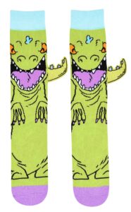 hyp rugrats reptar with embellished tail cosplay men's crew socks