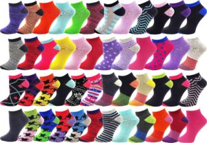 48 pairs womens low cut ankle socks, comfortable lightweight breathable athletic bulk pack wholesale