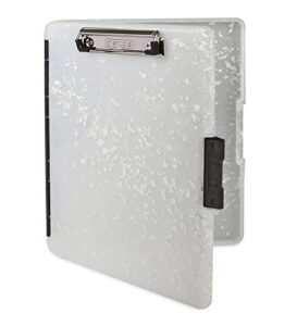 dexas slimcase 2 plastic clipboard with storage and side opening, jelli granite, office supplies clipboards to organize, carry and store, a4 holder, style and functionality nursing clipboards