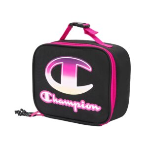 champion kids lunch kit, black/fuchsia, youth size