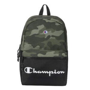 champion unisex adult manuscript backpacks, green grid camo, one size us