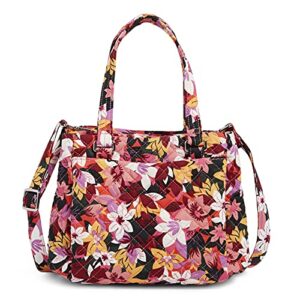 vera bradley women's cotton mini multi-compartment crossbody purse, rosa floral - recycled cotton, one size