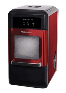 frigidaire efic237 countertop crunchy chewable nugget ice maker, 44lbs per day, red stainless