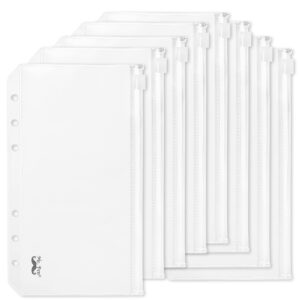 mr. pen- a6 binder pockets, 8 pack, 6 holes, a6 binder inserts, a6 binder cash envelopes, clear cash envelopes, zipper envelopes, a6 binder envelopes, clear zipper pouches for binders, a6 zipper pouch