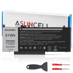 asuncell 51wh g5m10 battery for dell latitude 14 e5450 5450 15 e5550 5550 12 e5250 5250 3150 3160 3550 series vmkxm 451-bbln g5m10 08v5gx 5xfwc, 7.4v 4-cell