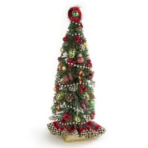 mackenzie-childs tabletop christmas tree, highland nostalgia