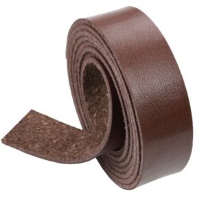 picheng leather strap dark brown 1 inch wide 72 inches long, leather belt strips very suitable for pet collars, traction ropes,belts, keychains, leather watch straps diy craft projects (dark brown)