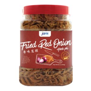 jans crispy fried red onion | garnishing, seasoning, topping | large 8 oz