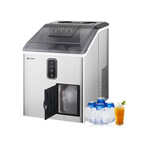 iker ice makers countertop, 2 in 1 ice maker & shaver machine-33lbs/24h, 12 bullet ice cubes in 10 mins, compact portable nugget ice maker with crusher for home/kitchen/office/bar