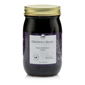 elderberry boost - organic elderberry syrup with raw honey - made for kids & adults (16 oz)