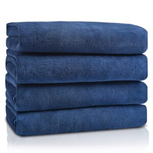 graceaier ultra soft bath towels 4 pack (28" x 56") - quick drying - - microfiber coral velvet highly absorbent towel for bath fitness, bathroom, sports, yoga, travel