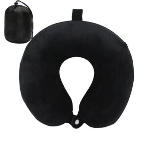 duany store neck pillow for traveling, upgraded travel neck pillow for airplane 100% pure memory foam travel pillow for flight headrest sleep, portable plane accessories