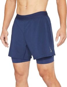 nike men’s dry-fit 2-in-1 pocket yoga shorts, xl navy blue