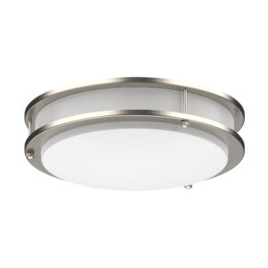 dymond led ceiling light fixture flush mount 4000k natural daylight dimmable surface mount brushed nickel ceiling lamp for kitchen, hallway, bathroom, bedroom, closet (12 inch) (1 pack)