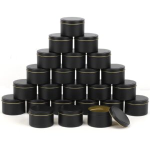 sonviibox 24 pack 8oz candle tins,black candle tins for making candles bulk,8 oz candle jars,tin jars for candle making,metal tin jars (black)