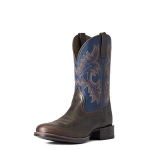 ariat bmvy9 mens stockman ultra western boot wicker/federal blue 11.5 wide