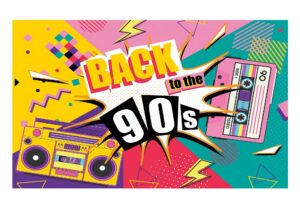 funnytree 90's backdrop for party back to 90's i love the 90s photography background retro hip hop theme radio fashion disco rock music banner birthday decoration supplies studio props