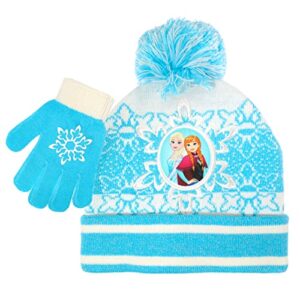 disney frozen girls and toddler beanie hat and toddler snow gloves, elsa and anna kids toddler winter hat with snow gloves