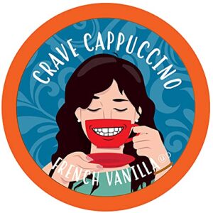 crave beverages cappuccino pods, french vanilla cap for keurig k cup brewers, 40 count