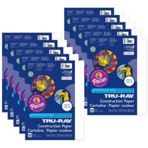 tru-ray® construction paper, white, 9" x 12", 50 sheets per pack, 10 packs