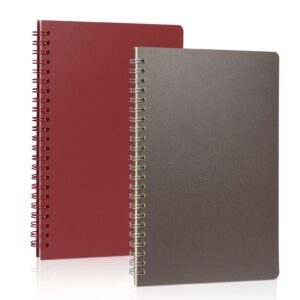 toplive a5 spiral notebook, 2 pack 8.25"x5.75" pp hardcover notebook ruled lined journal notebook 80 sheets / 160 pages for student office school supplies