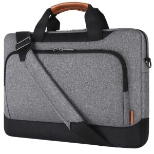 domiso 17-17.3 inch laptop sleeve business briefcase laptop shoulder bag compatible with 17" laptops/17.3" hp pavilion 17/msi gs73vr stealth pro/dell inspiron 17/acer/asus,grey