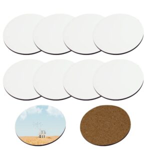 mr.r 10 pieces sublimation blanks round cup mdf coasters, raw wood back hardboard sublimation coasters blanks,absorbent heat transfer cup coasters for drinks, party supplies coasters and diy craft