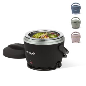 crock-pot electric lunch box, 20-ounce portable food warmer, black licorice, perfect for travel, on-the-go & office use | stylish, spill-free & dishwasher-safe | ideal men & women's gifts