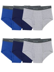 fruit of the loom men's cotton briefs, tag free & moisture wicking, color multipacks, big man-6 pack-assorted, xx-large