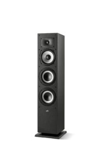 polk monitor xt60 tower speaker - hi-res audio certified, dolby atmos, dts:x & auro 3d compatible, 1" tweeter, 6.5" dynamically balanced woofer, (2) 6.5" passive radiators (single, midnight black)