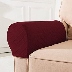 zhouzhou sofa armrest covers set of 2 sofas chairs armchair slipcovers high stretch furniture armrest protectors recliner arms covers couch armrest covers red