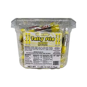 sumthin' sweet taffy stix candy, yellow, banana flavor,192 pieces tub - 3 lb 12 ounces