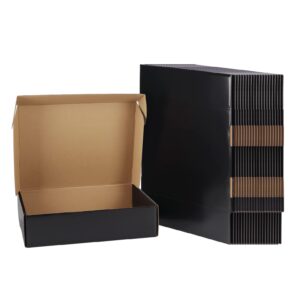 exyglo shipping cardboard boxes for small business, packing and mailing, 12x9x3 - pack of 20, black