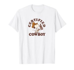 peanuts - certified cowboy snoopy t-shirt