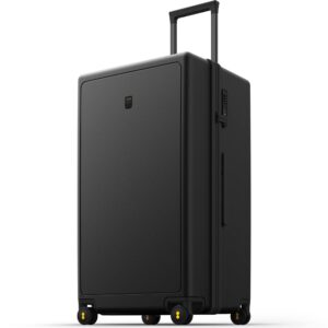 level8 trunk luggage, large suitcase 28 inch luggage with spinner wheels, luminous textured 28 inch checked large luggage, lightweight hard case with tsa lock, 28 inch, black