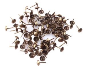 sowaka 100 pcs antique upholstery nails bronze decorative furniture pins kits thumb tacks push pins for furniture sofa decorative brass nail pins