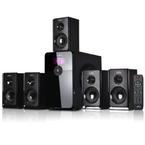 befree sound 5.1 channel bluetooth surround sound speaker system in black