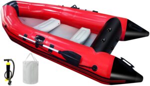 azxrhwygs 10 ft dinghy boats, 4 persons inflatable boat fishing kayak raft sport boat for adults with paddles air pump carry bag