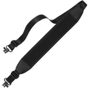 ezshoot two point sling with swivels, comfortable neoprene padded, length adjustable rifle sling for outdoors black