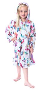 intimo mattel girls' barbie fantasy mermaid fairy rainbow ruffled bathrobe robe (7/8)