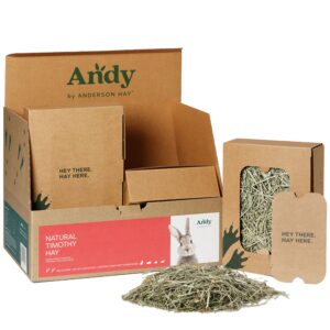 andy 2nd cut timothy hay andy-pak feeder boxes, 4 pack of 1.5 lb boxes, premium rabbit food hay for rabbits, chinchillas, and guinea pigs