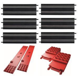 carrera go build 'n race expansion pack includes 6 straights and 2 clips/2crossbars compatible with toy building blocks