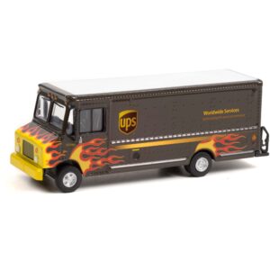 collectibles greenlight 33210-b h.d. trucks series 21 - 2019 package car - united parcel service (ups) worldwide services with flames 1:64 scale diecast