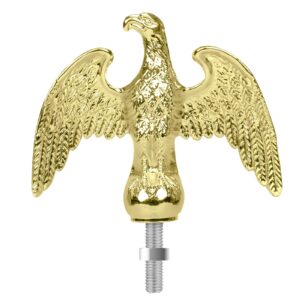 nq gold flag pole eagle topper ornament, aluminum alloy eagle finial for 20'/25'/30' telescopic/sectional flagpole（gold,7inch）