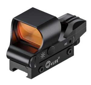 cvlife reflex sight, 1x28x40mm red dot sight, 4 adjustable reticles sight for 20mm picatinny rail, red dot optics, absolute co-witness