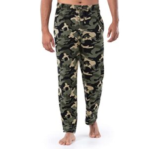 fruit of the loom men's 1-pack extended sizes jersey knit sleep pant (1 & 2 packs), camo, large