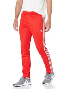 adidas originals men's adicolor classics beckenbauer track pants, vivid red, small