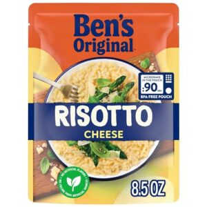 ben's original ready rice cheese risotto flavored rice, easy dinner side, 8.5 oz pouch