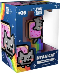 youtooz nyan cat vinyl figure, 4.5" meme nyan cat figure, flying poptart cat figure, nyan cat toy meme collection based on famous internet meme